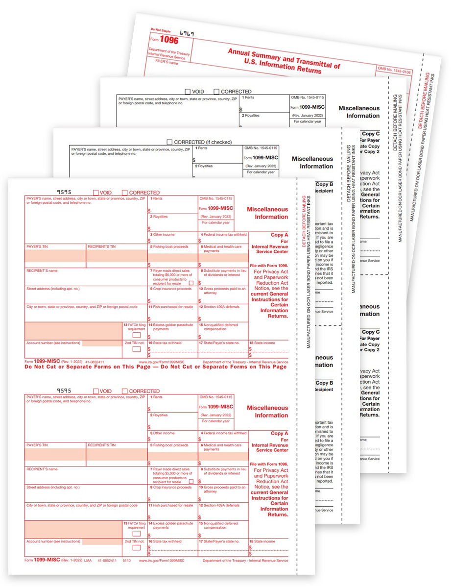1099MISC Tax Forms Set 2022 for Recipients & Payers - DiscountTaxForms