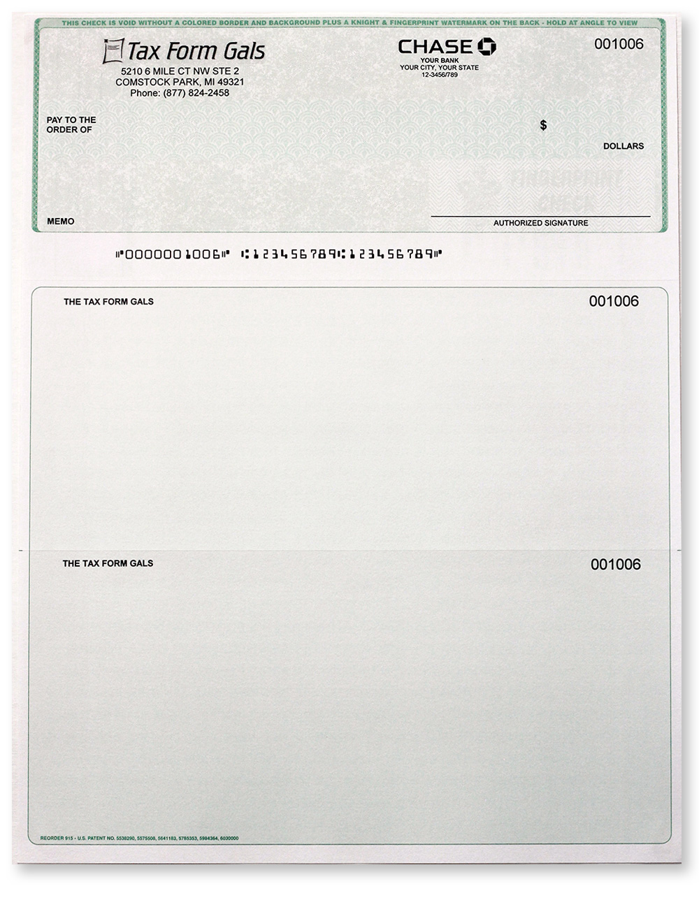 Printed Business Checks for Software, Top Format - DiscountTaxForms