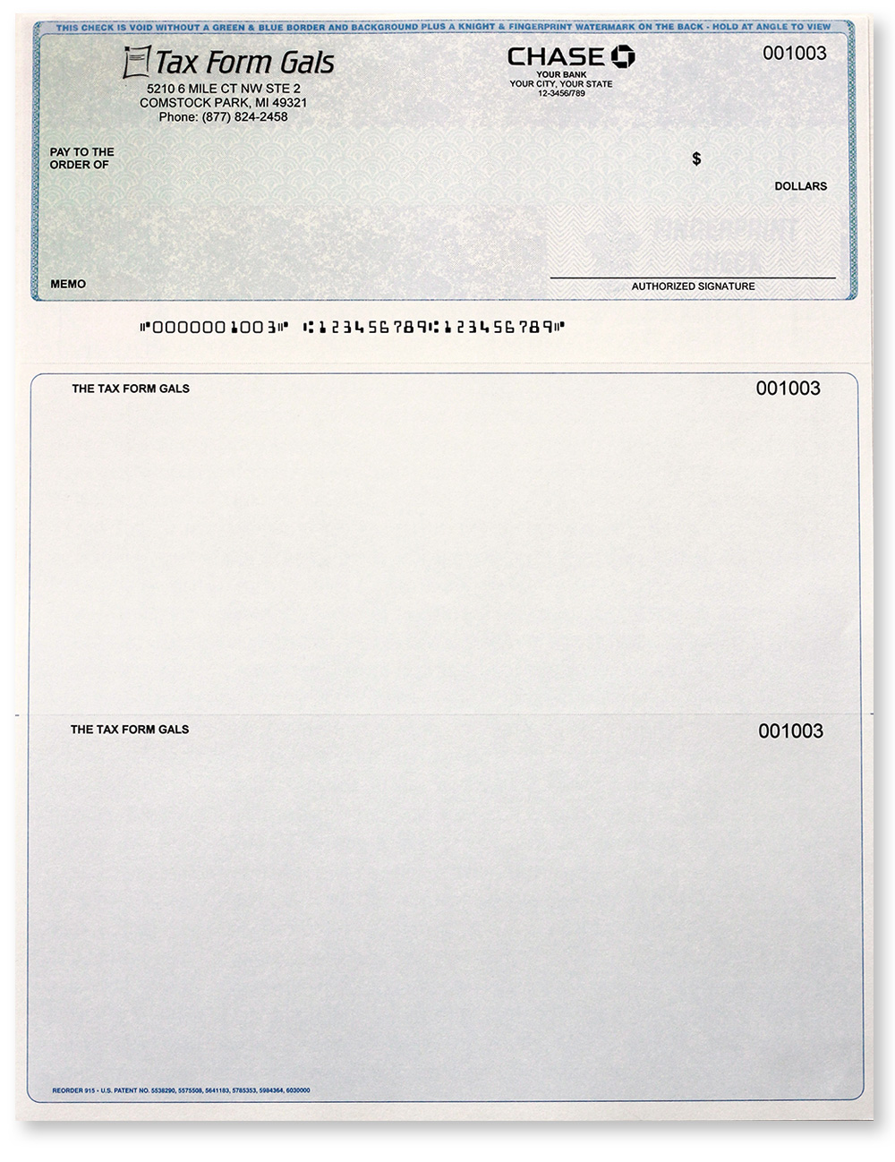 Printed Business Checks for Software, Top Format - DiscountTaxForms