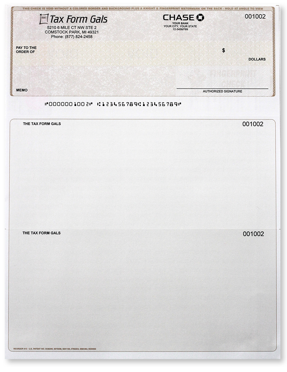 Printed Business Checks for Software, Top Format - DiscountTaxForms