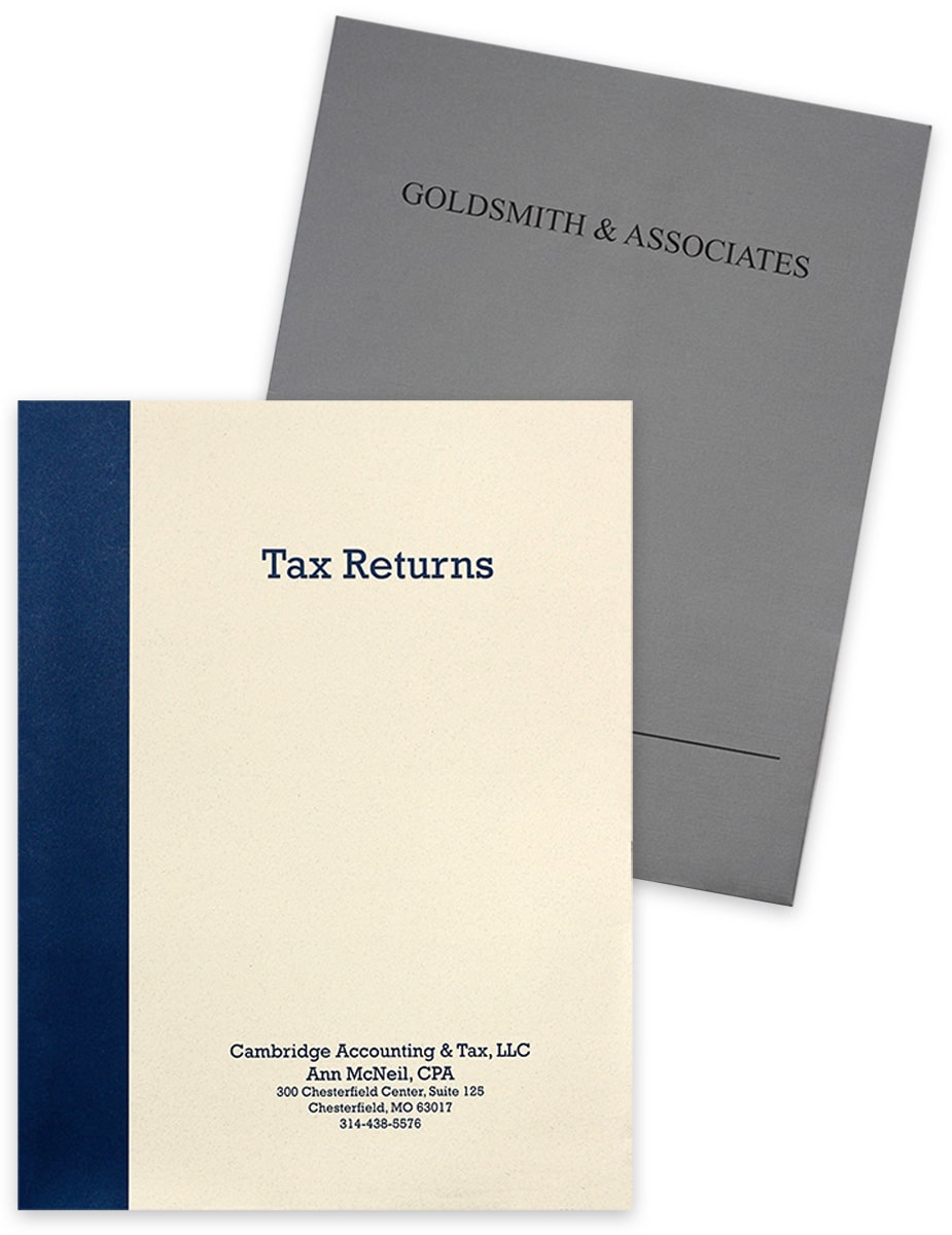 Custom Tax Folders with Ink Printing - Discount Tax Forms
