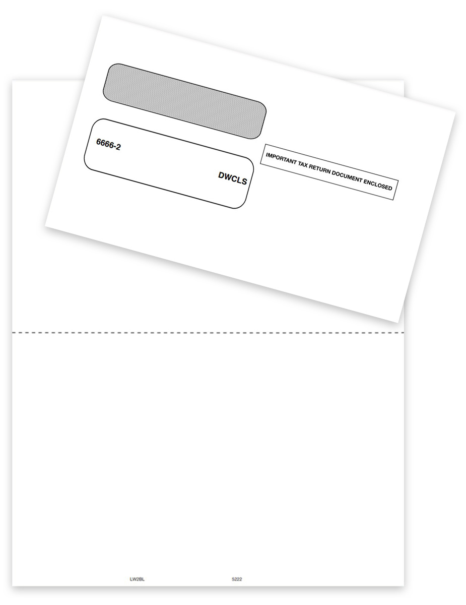 W2 Blank Paper & Envelope Set - 2up - Discount Tax Forms